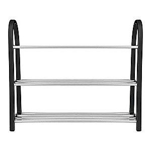 Eboxer Lightweight and Compact Shelf Shoes,Plastic + Aluminum Metal Detachable Shoe Organizer Shoe Tower Cabinet Storage for Home Liveroom Bathroom.(3 Tiers)