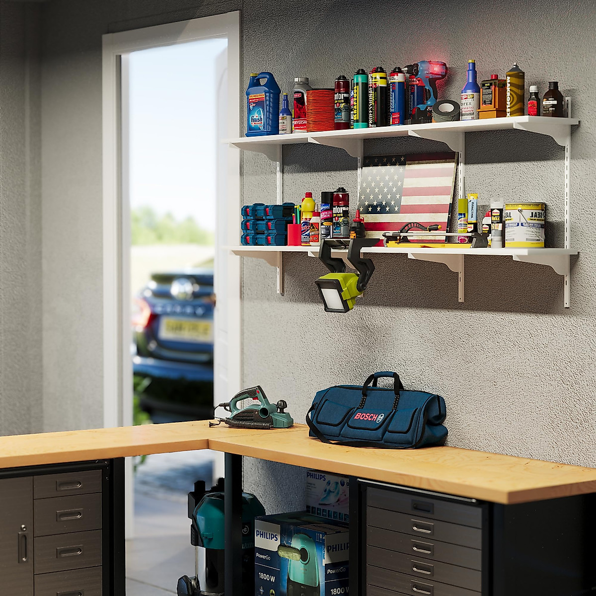 Wallniture Turin 60 inch x8 in Floating Shelves for Wall Decor, Floating Shelf System, Wall Book Shelf for Living Room, Wall Shelves with Adjustable Standard Rail Bracket System, White, Wood