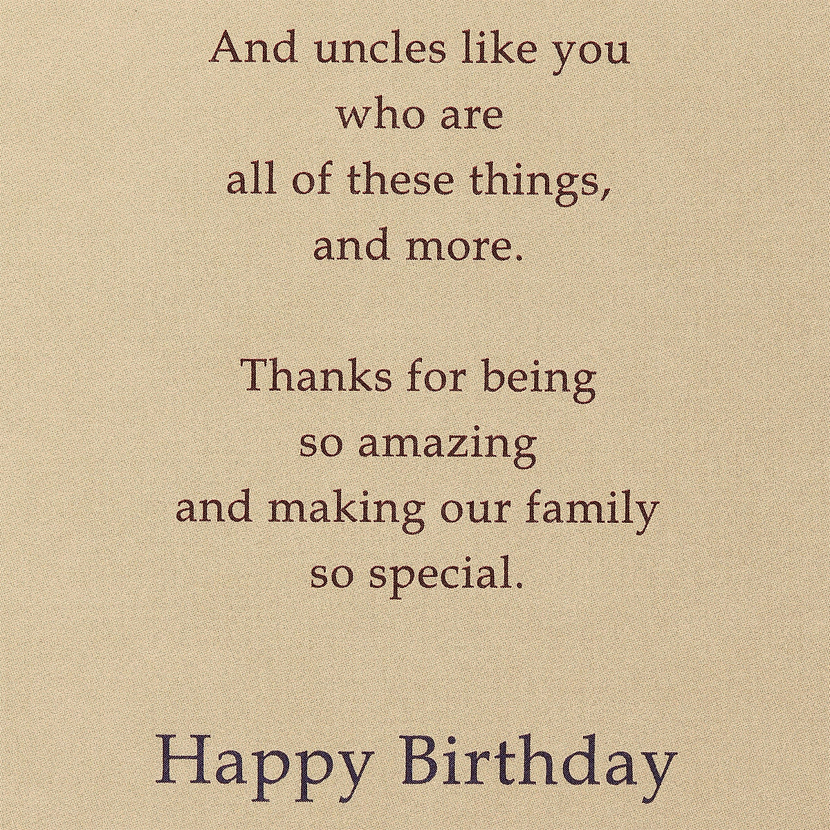 American Greetings Birthday Card for Uncle (Making Our Family So Special)
