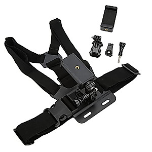 Cellphone Selfie Chest Mount, Stretchable ABS Adjustable Angle Phone Selfie Neck Holder Kit for Skiing