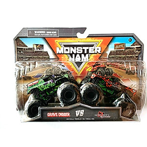 Monster Jam Grave Digger vs Northern Nightmare, 1:64 Scale Double Pack Series 18