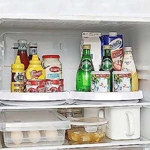 Pretireno Lazy Susan Turntable 1 Pack, Non-Skid Lazy Susan Organizer 10 Inch for Cabinet, Pantry, Kitchen, Countertop, Vanity Display Stand White/Gray