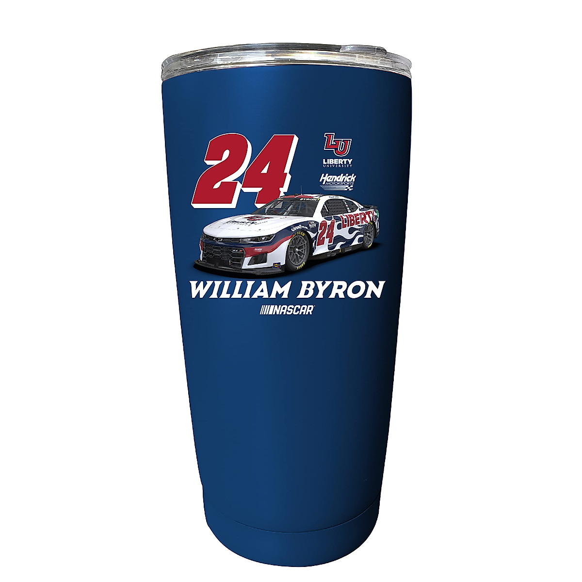 R and R Imports William Byron Liberty University 16 oz Stainless Steel Tumbler (Red & Navy) (Navy)