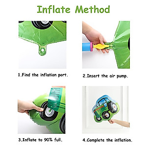 Tractor Balloon Garland Arch Kit 141PCS Farm Dark Green Black Yellow Balloon with Tractor Foil Balloon for Farm Themed Boy Birthday Baby Shower Party Decorations