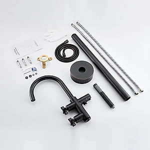 Artiqua Freestanding Bathtub Faucet Tub Filler Oil Rubbed Bronze Floor Mount Brass Bathtub Faucets with Hand Shower