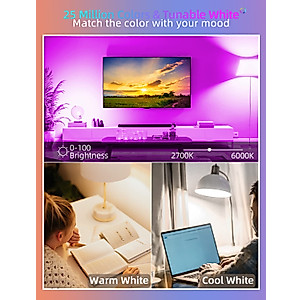 Dawwee Color Changing Light Bulb App Control, 2.4Ghz WiFi and Bluetooth Smart Light Bulbs Music Sync, Magic RGB Light Bulb Compatible with Alexa Google, E26 LED Light Bulb, 4 Pack