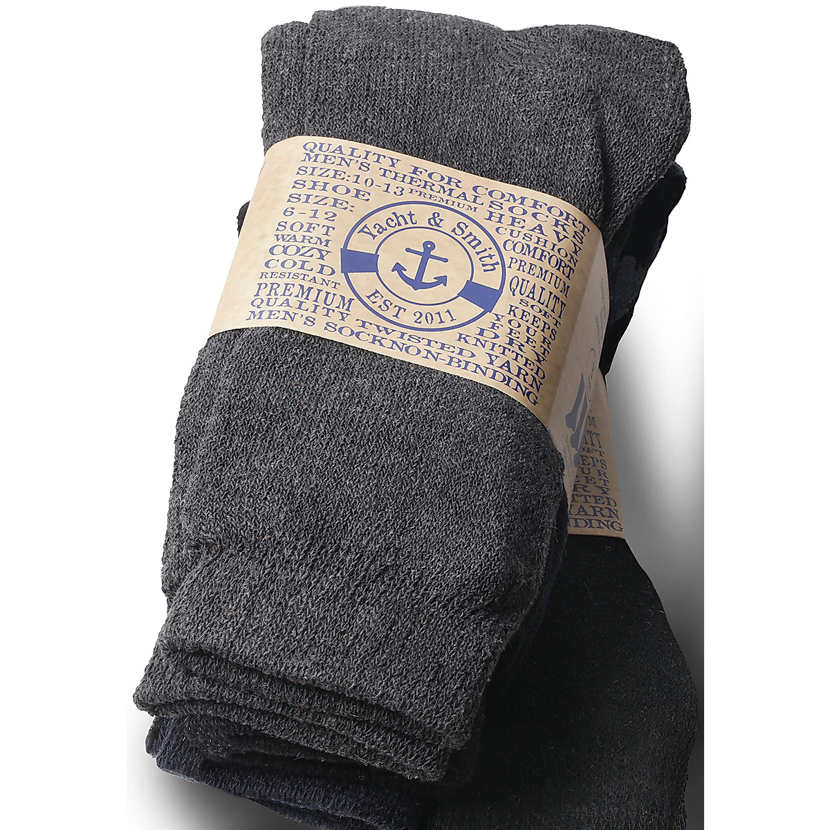 Yacht & Smith 48 Pairs of Mens and Womens Thermal Winter Socks, Warm Cold Resistant Bulk Pack