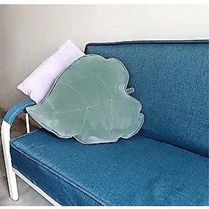 YILANLAN Fun Leaf Pillow Plush Floor Pillow Simulation Office Cushion Chair Sofa car Pillow Simple Room Decoration Pillow (50cm*50cm, Green)