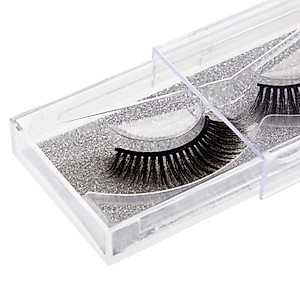 Stockroom Plus 30-Pack Transparent Empty Eyelash Boxes for False Eyelashes, Lash Cases Empty Bulk Wholesale with Glitter Paper Card for Makeup Artists, Women (4.4 x 2 Inches, 0.55" Width)