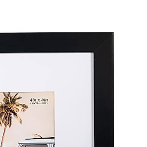 Scholartree Black 8x8 Picture Frames Set of 6, Display 8x8 without Mat or 4x4 with Mat，Wall Gallery Photo Frames