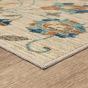 Mohawk Home Soho Crewel Floral Spice Printed Area Rug, 5'x7', Beige