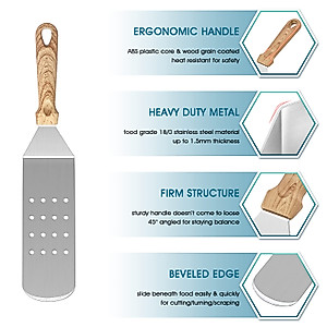 HaSteeL 20Pcs Griddle Accessories, Complete Stainless Steel Griddle Spatula Kit, Perfect for Outdoor Teppanyaki Flat Top Grilling Cooking Camping, Heavy Duty Melting Dome, Metal Spatulas, Burger Press