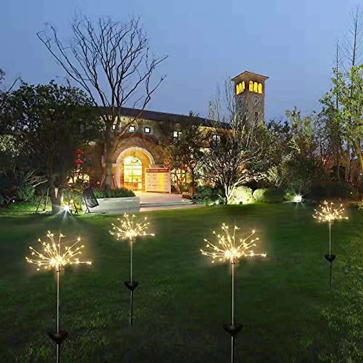 Christmas Lights,Outdoor LED Solar Fireworks Lights， 150 LEDs Waterproof String Fairy Light， for Garden Home Christmas Decoration(2Pcs)