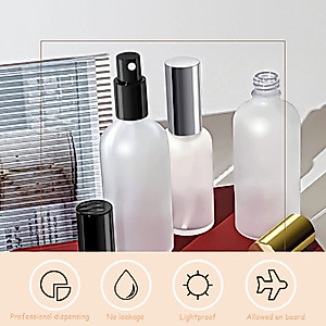 KOIBITO 1.7 Oz Glass Perfume Spray Bottle for Men & Women. Refillable Frosted Glass Atomizer with Aluminum Cap&Pump. Portable Fragrance Bottle for Perfume, Cologne, Moisturizing (2PCS, Gold)