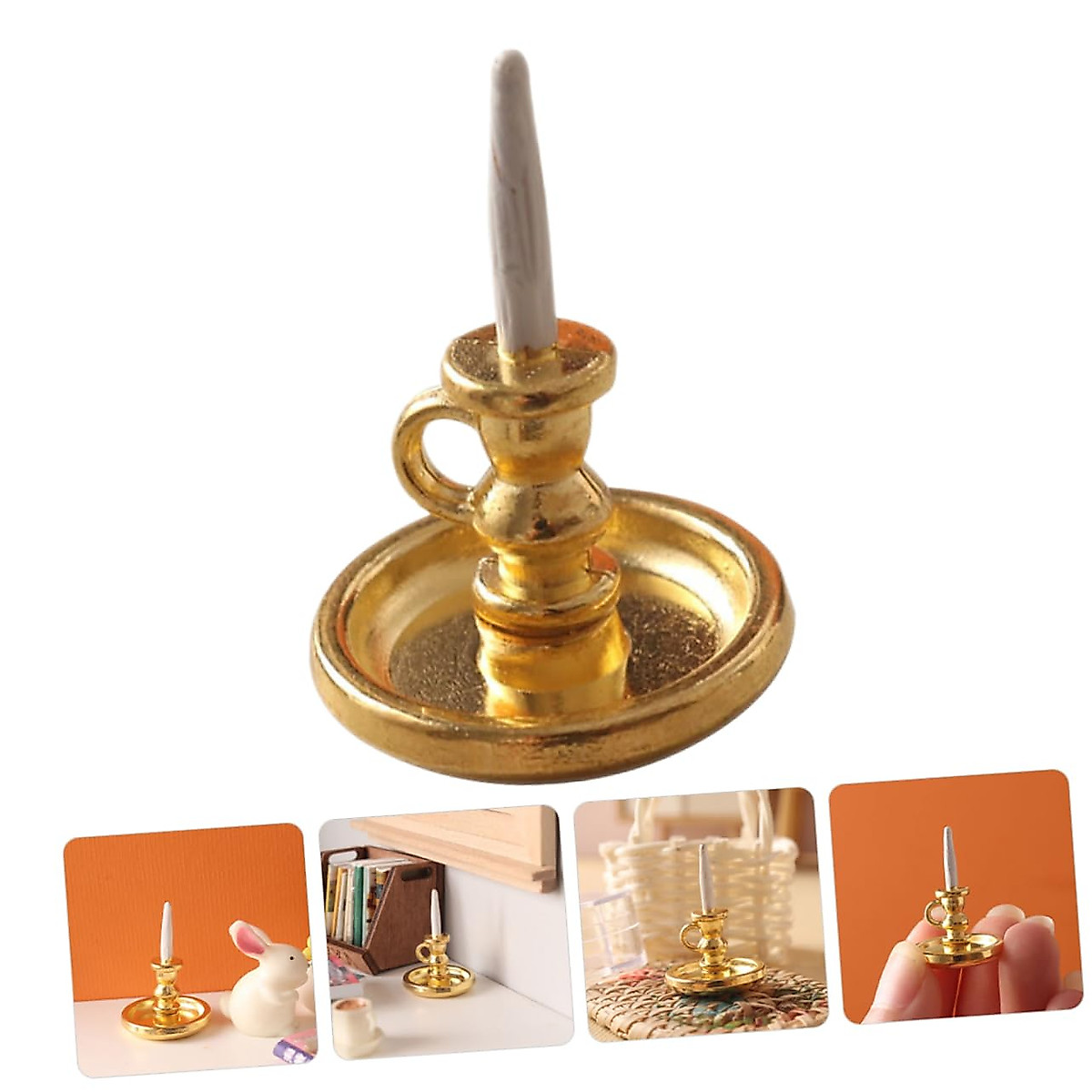 BESPORTBLE Mini Candlestick Decor Candle Holder Home Decor Doll House Candlestick Models Creative Mini Decor Mini House Decor Doll House Prop Mini Accessory Realistic Miniature Decor Alloy