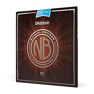 D'Addario Guitar Strings - Acoustic Guitar Strings - Nickel Bronze - For 6 String Guitar - Natural, Clear, & Focused Tone - NB1253 - Light, 12-53