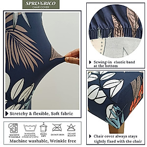 SPRINGRICO Chair Covers for Dining Room Set of 2, Stretch Dining Chair Cover, Washable Spandex Kitchen Parsons Chair Slipcovers, Removable Seat Protector for Home or Party (2 Pack, Garden Wind)