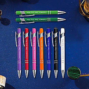 24 PCS Personalized Pens in Bulk with Stylus Tip, Custom Engraving Pens, Soft Touch Ballpoint Pen with Name - Free Personalization Black Ink- for Christmas, Anniversary, Graduation, Office, Memory