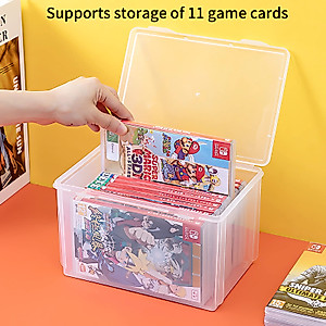 Switch Game Card Storage Box, Support 11Game Card with Protective Case with Storage, Ultra-cleartransparent, Can be Stored Switch Host and Handle and other Accessories