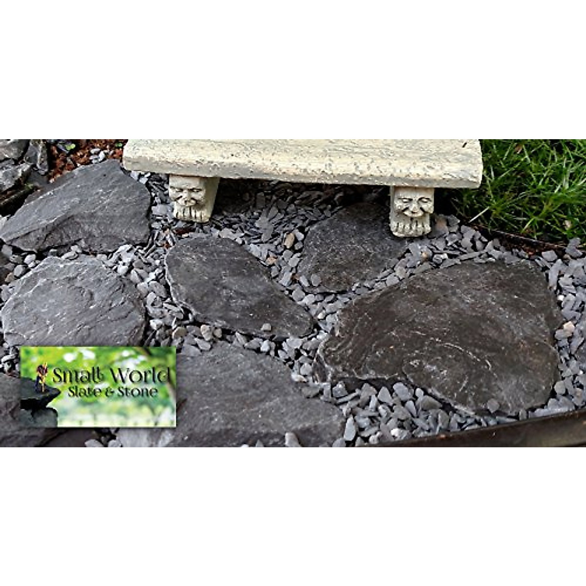Natural Slate Stone -1 to 3 inch Rocks for Miniature or Fairy Garden, Aquarium, Model Railroad & Wargaming (2)