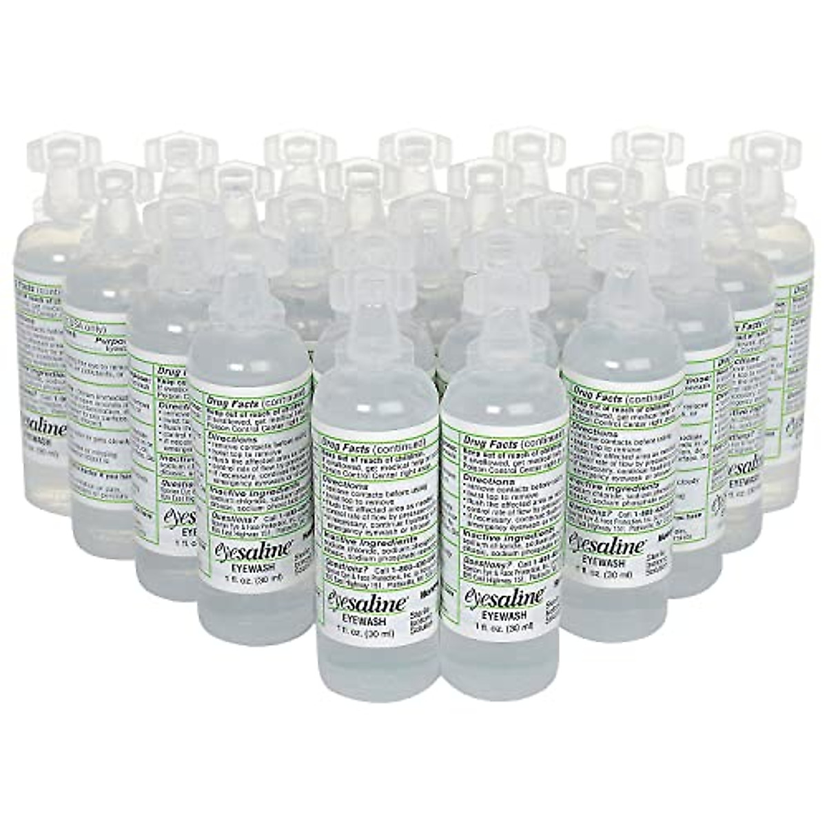 North Eye & Face Protection - 32-000451-0000 -32-000451 Honeywell Personal 1 oz. (30 ml) Sterile Saline Eye Wash Bottles, Trilingual (24-Pack)