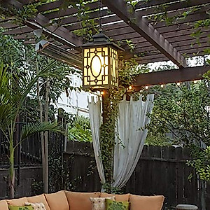 WHYA 30cm Victoria Retro Chain Adjustable Ceiling Pendant Lamp Aluminum Glass E27 Exterior Rainproof Hanging Lantern European Villa Garden Courtyard Porch Terrace Outdoor Droplight Chandelier