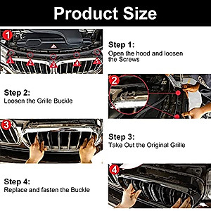 Vashly F30 F31 Grill Stripes Front Grille Kidney Grill Compatible with BMW 3 Series F30 F31 2012-2018 Replacement High Gloss Black Single Slat