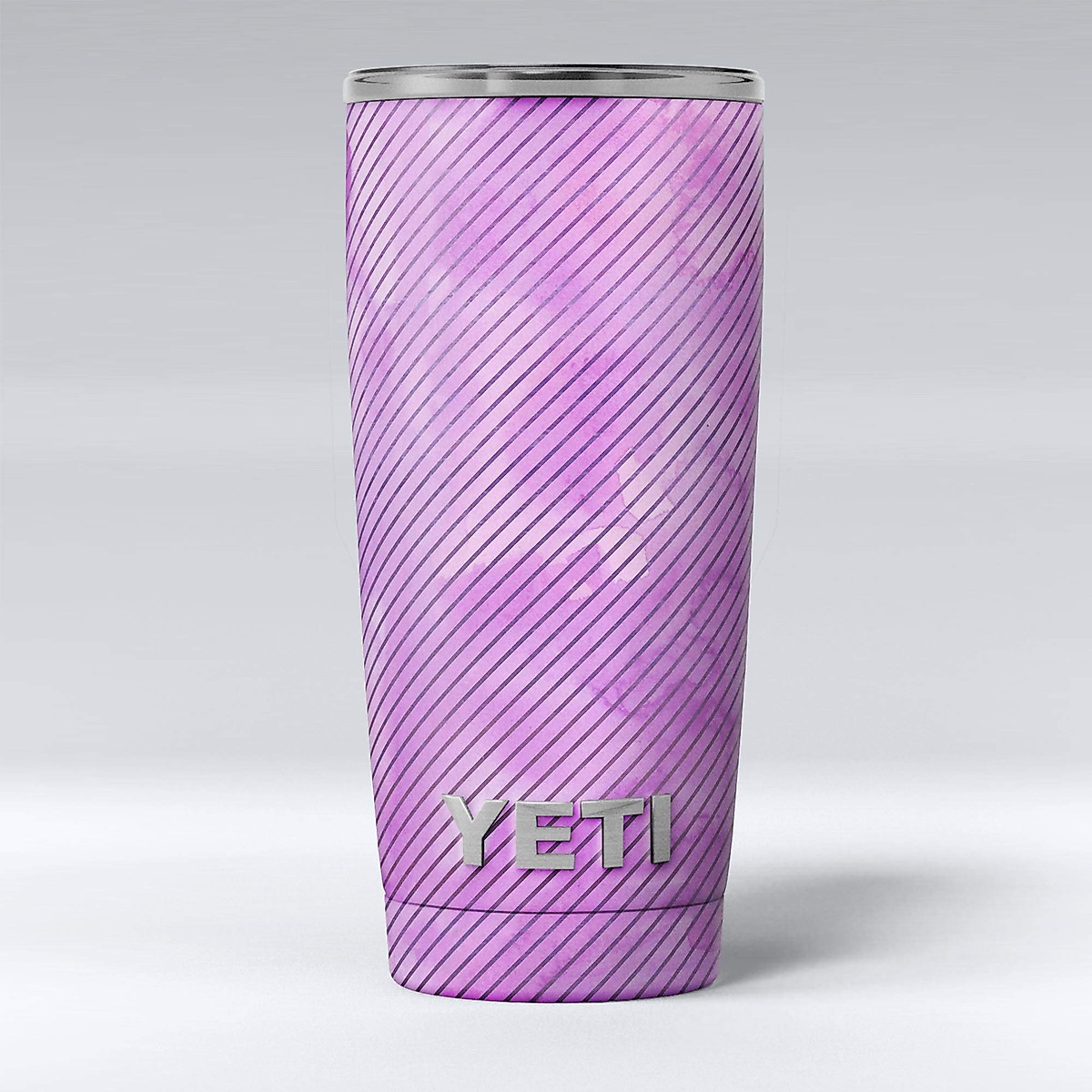 Design Skinz Black Slanted Lines of Purple Clouds - Skin Decal Vinyl Wrap Kit Compatible with The Yeti Rambler Cooler Tumbler Cups