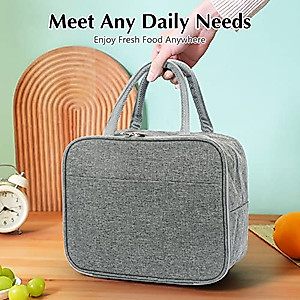 Toplive Lunch Bag, Reusable Insulated Lunch Bag, Waterproof Cooler Tote Meal Prep Lunch bag for Men & Women Work, Cute Lunch Cooler Bento Boxes Bags with Thickened aluminum Foil, Gray