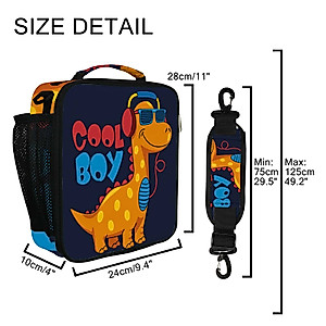 Vantaso Kids Lunch Box Bag Cute Dinosaur Insulated Cooler Bag for Men Women Picnic Travel School