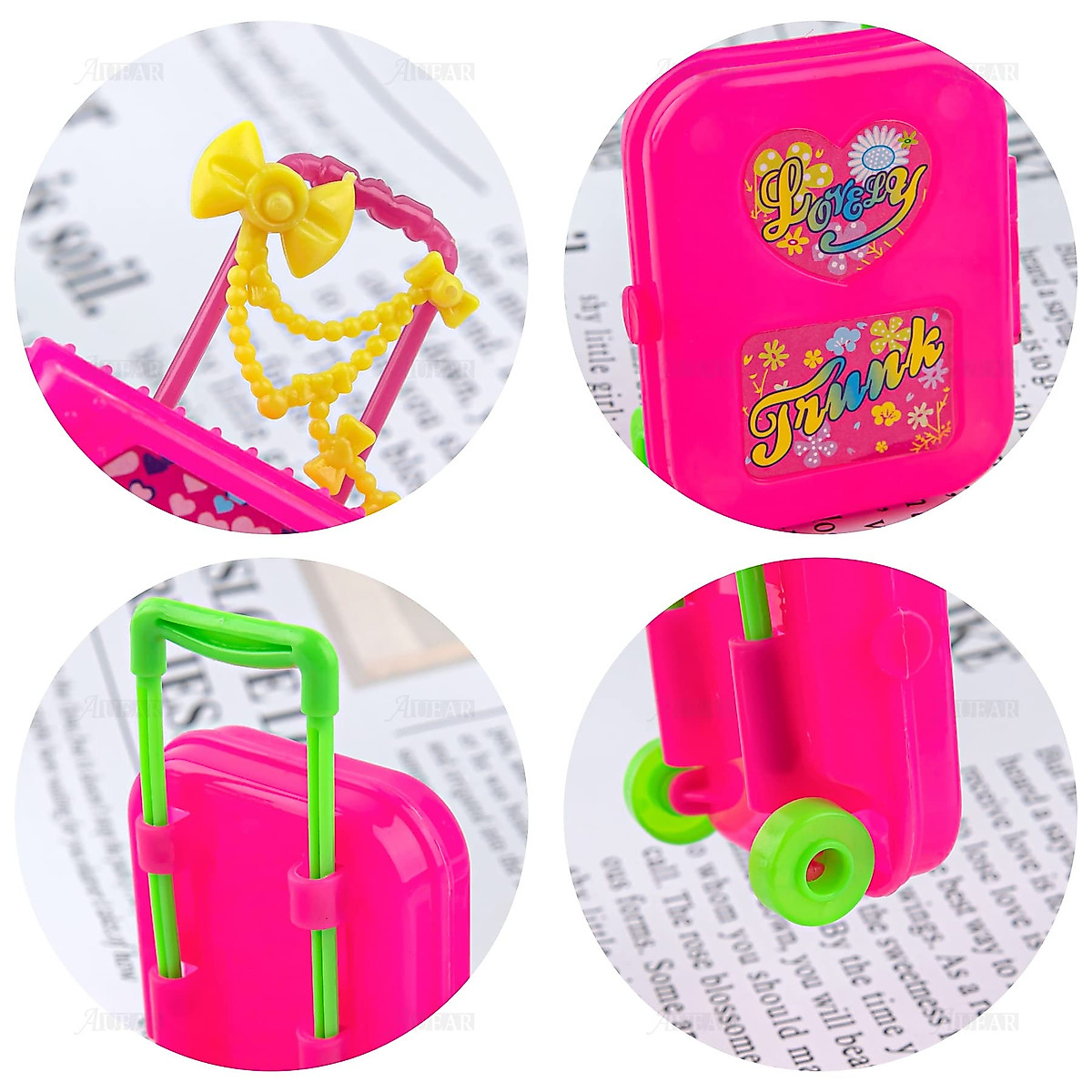 AUEAR, 2 Pcs Fashion Travel Hard Suitcase Box Reception Accessories Gift Luggage for Wedding Decoration