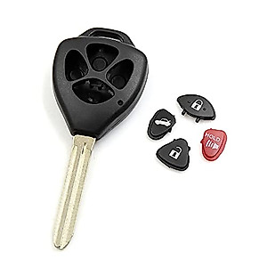 uxcell Car Uncut Key Fob Remote Control Case Shell Replacement HYQ12BBY for Toyota 4Runner 2010-2016 4 Key Button