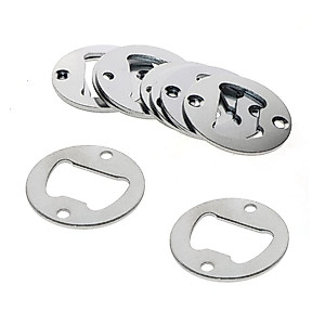 30 Sets Bottle Opener Insert,Inserts DIY Beer Opener, Wall Mount Bottle Openers with Screws (Silver)