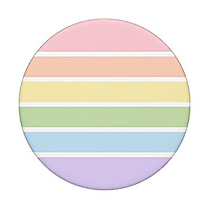 Pastel Aesthetic Rainbow Stripe Cute PopSockets PopGrip: Swappable Grip for Phones & Tablets