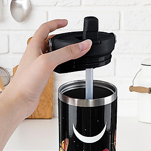 Unyopsa Mushroom Tumbler with Handle 30oz Vacuum Insulated Mushroom Cup with Lid and Straw Mushroom Gifts for Women Men