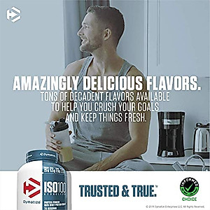 Dymatize ISO100 Hydrolyzed Protein Powder, 100% Whey Isolate, 25g of Protein, 5.5g BCAAs, Gluten Free, Fast Absorbing, Easy Digesting, Fruity Pebbles, 5 Pound