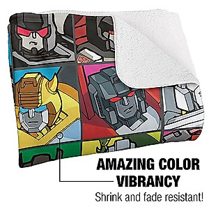 Transformers Transformers Squares Silky Touch Sherpa Back Super Soft Throw Blanket