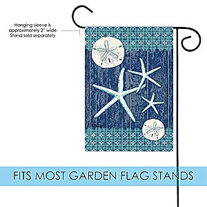 Toland Home Garden 1110256 Sand Dollars and Sea Stars summer Flag 12x18 Inch Double Sided summer Garden Flag for Outdoor House Beach Flag Yard Decoration