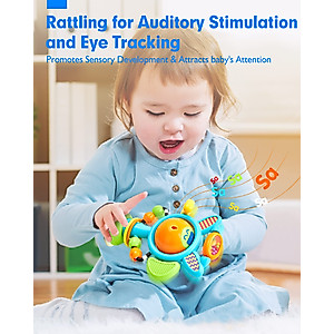 High Chair Toys Sunflower Suction Cup Baby Toys 6-12 Months+ with Light, Sound