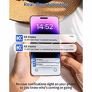 Fingerprint Door Lock: TEEHO TE002W Smart Lock, Built-in WiFi Keyless Entry Door Lock Deadbolt, Easy Installation, BHMA Cert, Satin Nickel