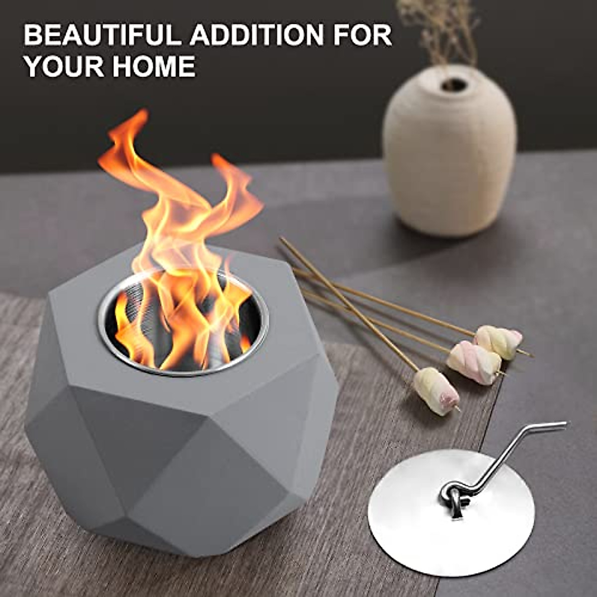 Tabletop Fire Pit, Table Top Fire Pit Bowl, Home Smores Maker, Alcohol Fireplace for Table & Festival Decor, Indoor & Outdoor Use