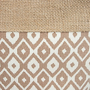 DII Collapsible Burlap Ikat Storage Bin, Large Rectangle, 17.5x12x15, Brown