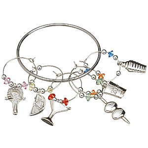 Prodyne Martini Bar Wine Glass Charms, Set of 6