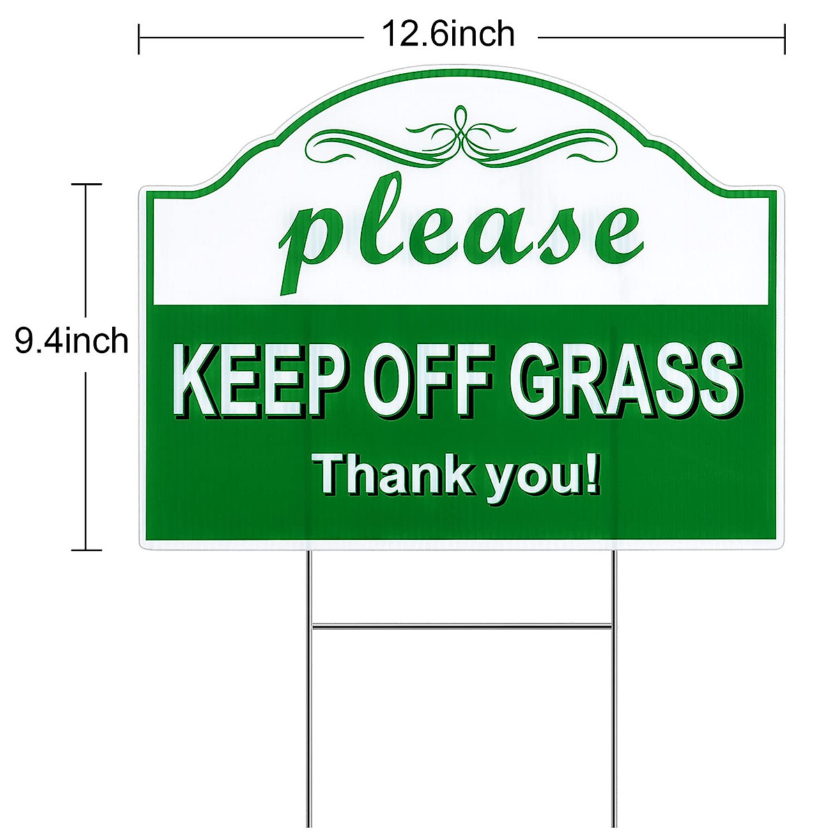 MUXYH 2 Pack Keep Off Grass Sign, Keep Dogs Off Sign for Lawn, 12.6"X9.4" Corrugated Plastic Double Sided with Metal Wire H-Stakes- Stay Off Grass Signs