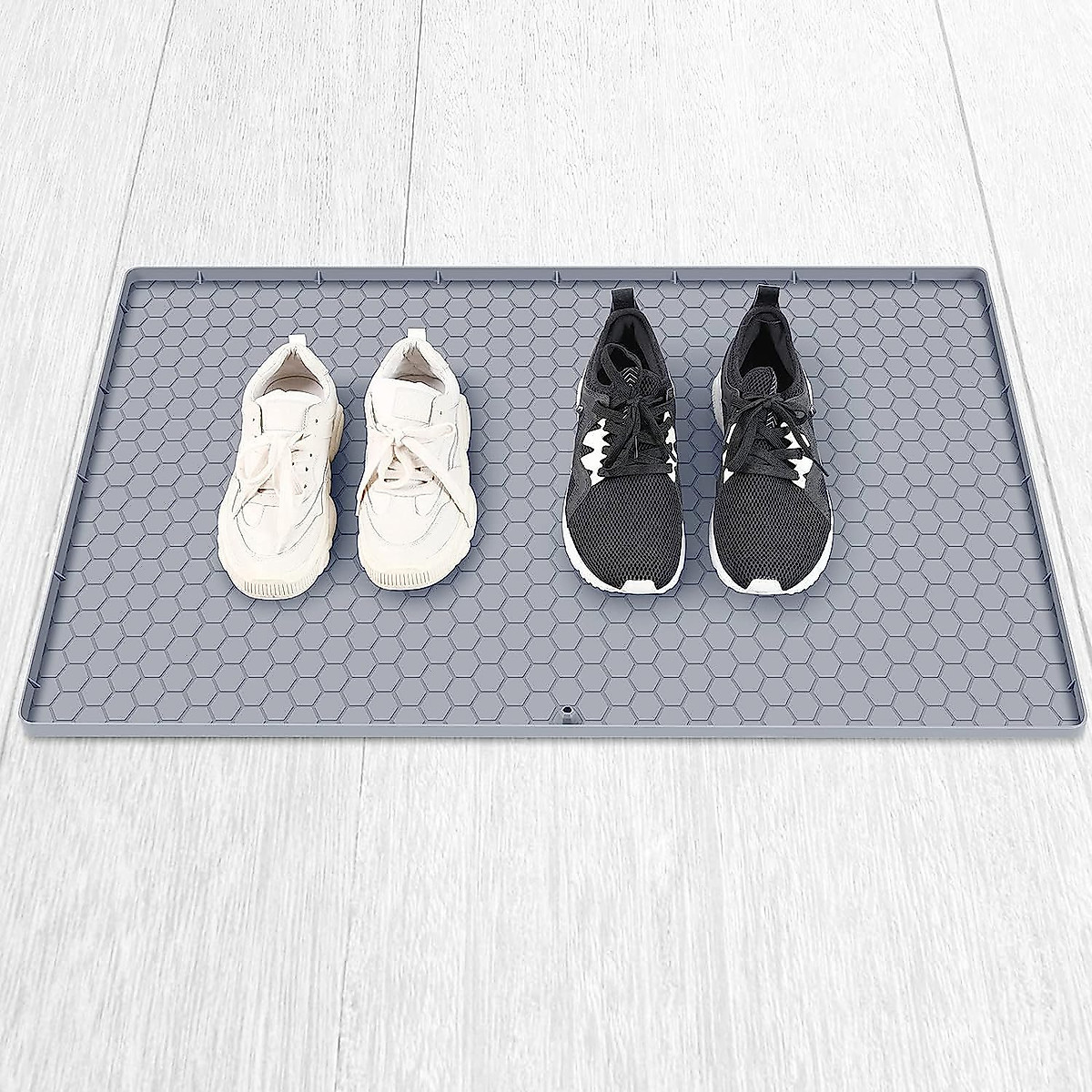 Under Sink Mat - 34" x 22" Waterproof Under Sink Kitchen Cabinet Mat with Drain Hole,Kitchen Bathroom Cabinet Floors Mat,Silicone Under Sink Mat,Flexible Under Sink Mats