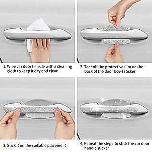 Vaincre Bling Car Door Handle Protector 10PCS Rhinestone Car Door Handle Scratch Protector, Bling Car Accessories Fit Most Cars, Vehicles, Car Side Rearview Mirror