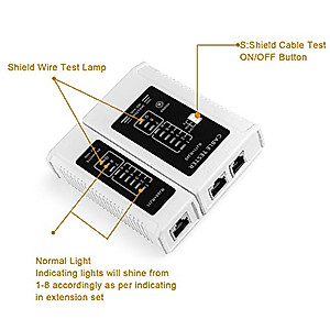 RJ45 Cable Tester Network Cable Tester Ethernet Wire Test Tool for LAN Phone RJ45 RJ11 RJ12 Cat5 Cat5e Cat6 Cat6a Cat7 UTP/Shield Cable