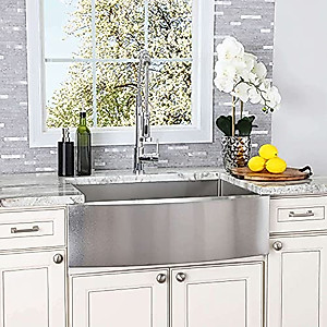 Vintage Tub & Bath Stainless Steel 30 Inch Single Bowl Apron Front Farmhouse Kitchen Sink