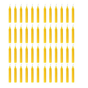 Mega Candles 48 pcs Citronella Scented 5 Inch x 3/4 Inch Taper Candle, Paraffin Wax Candles, Great for Indoor & Outdoor Use, Camping, Party Usage & More
