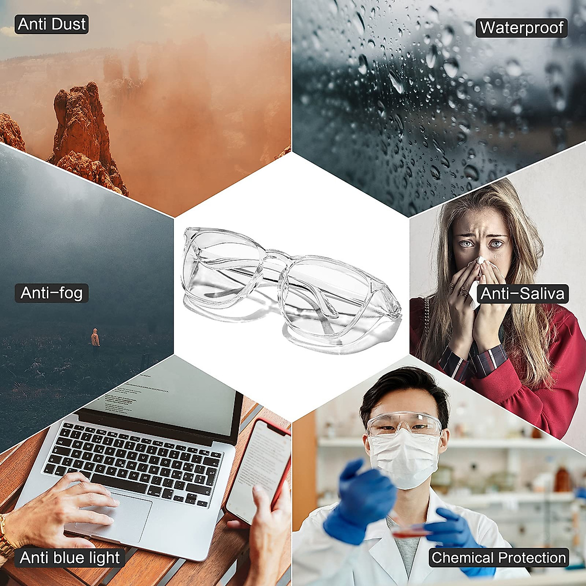 Zoldag Safety Glasses Anti Fog Safety Goggles for Nurses,Blue Light Blocking Glasses Protective Eyewear for Women Nurses